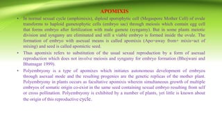 Apospory , Apogamy and Adventive Embryony | PDF