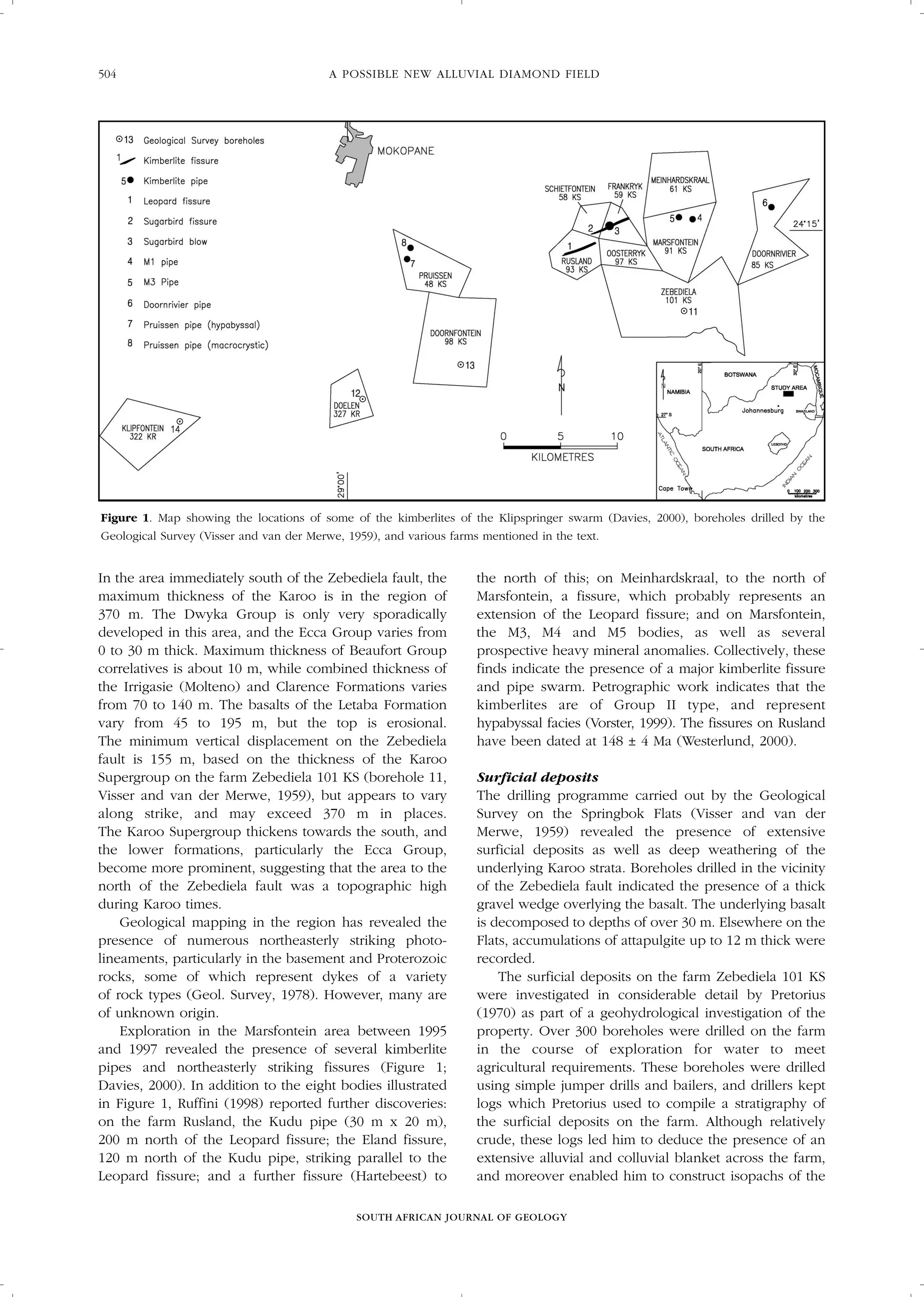 A possible new alluvial diamond field related to the Klipspringer ...