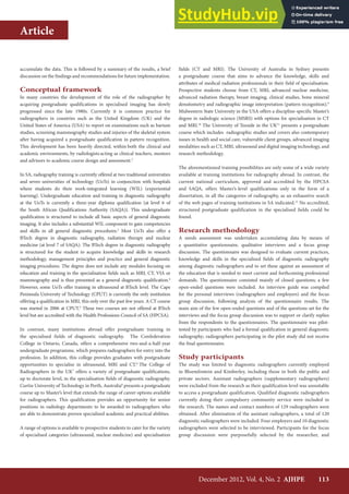 A Postgraduate Qualification In The Specialisation Fields Of Diagnostic Radiography A Needs ...