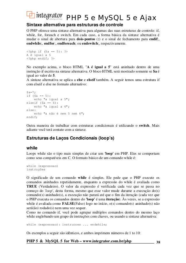 Apostila Php5 Mysql Ajax