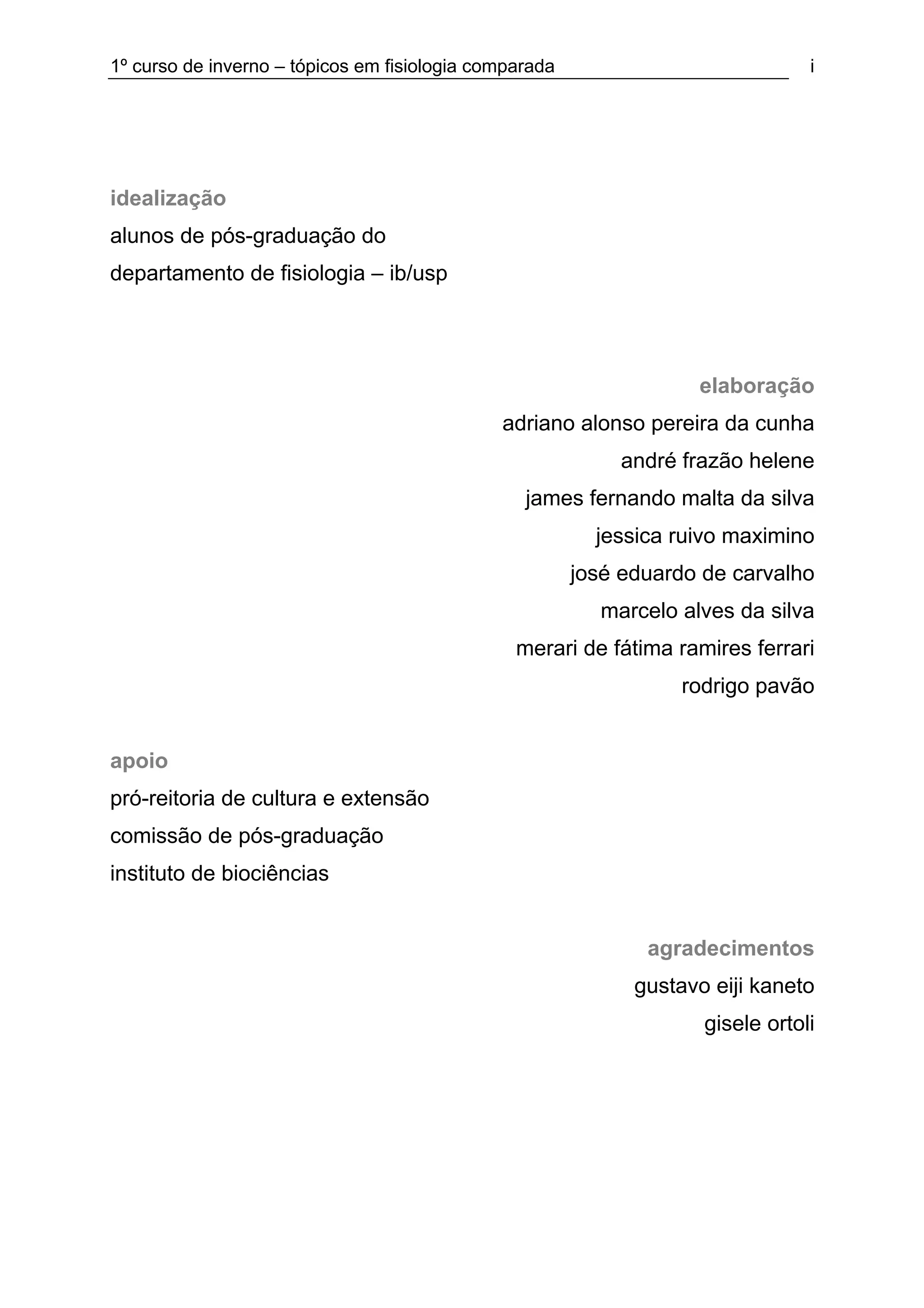 Apostila - tópicos em fisiologia comparada (USP) | PDF