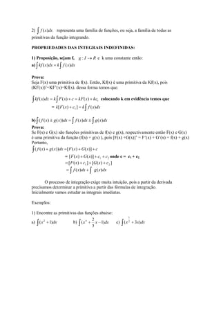 Apostila 3 calculo i integrais | PDF