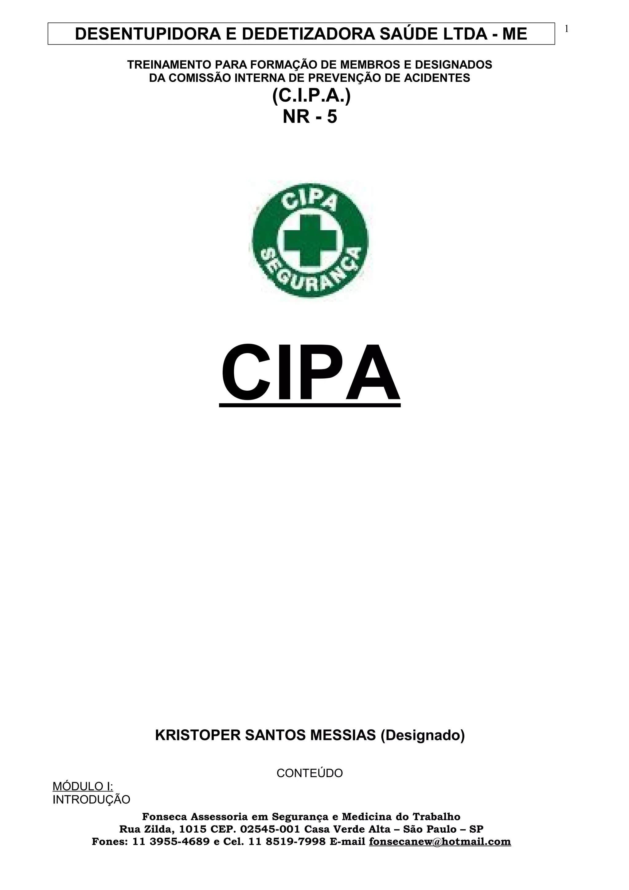 Apostila de cipa saúde | PDF