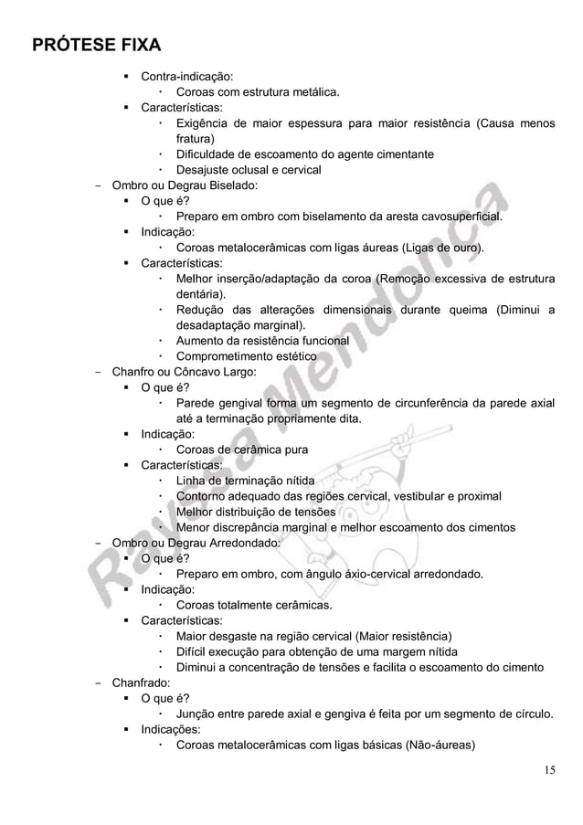 APOSTILA DE PRÓTESE FIXA | PDF