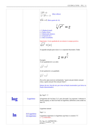 Apostila matematica notacao formulas simbolos | PDF