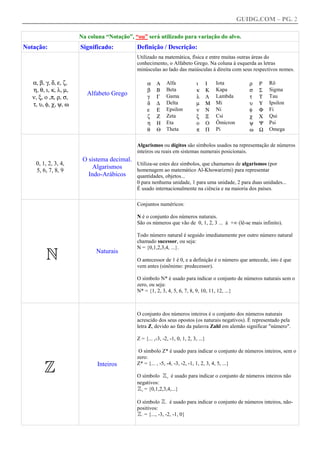 Apostila matematica notacao formulas simbolos | PDF