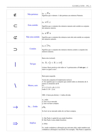 Apostila matematica notacao formulas simbolos | PDF