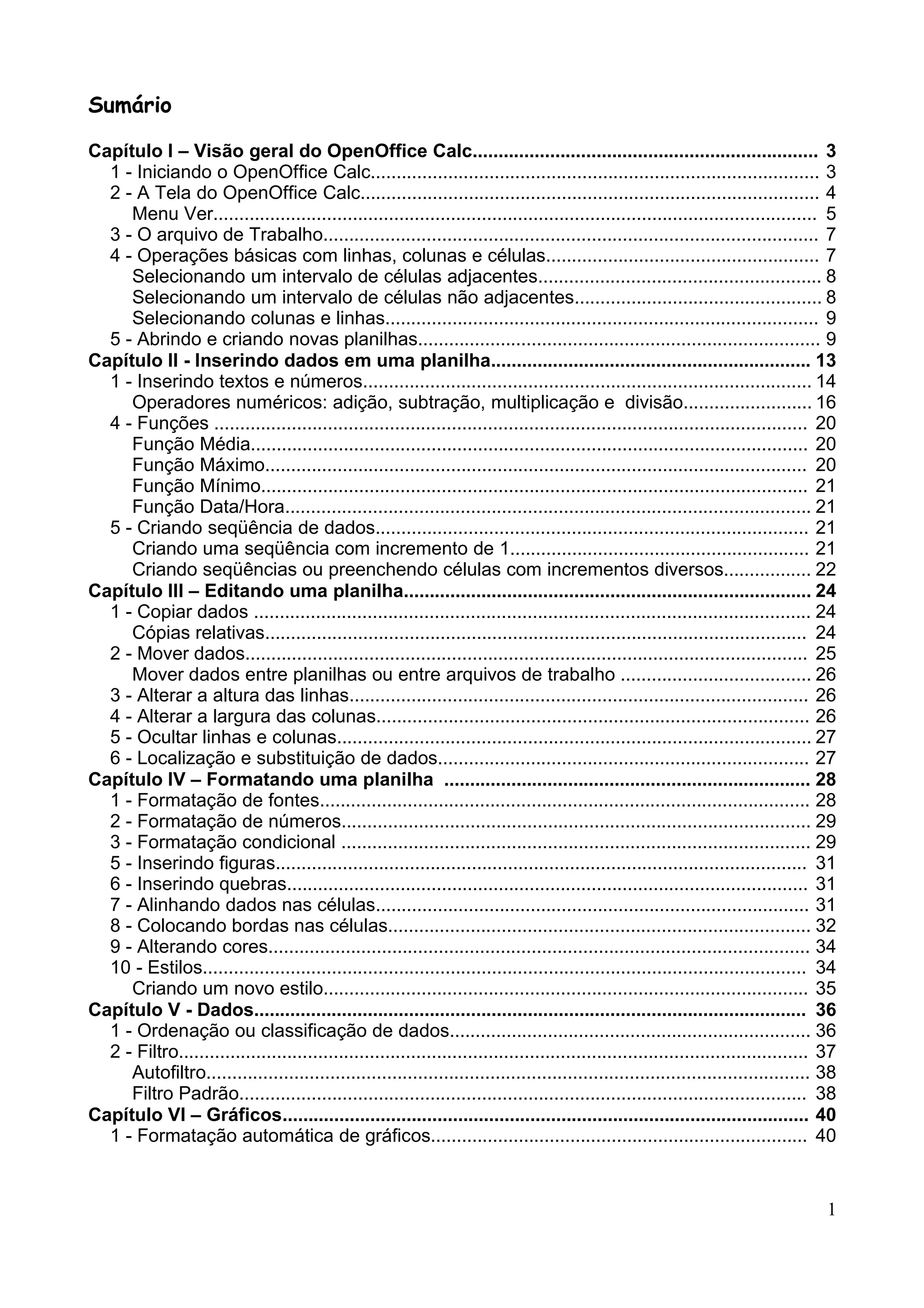 Apostila open office calc | PDF