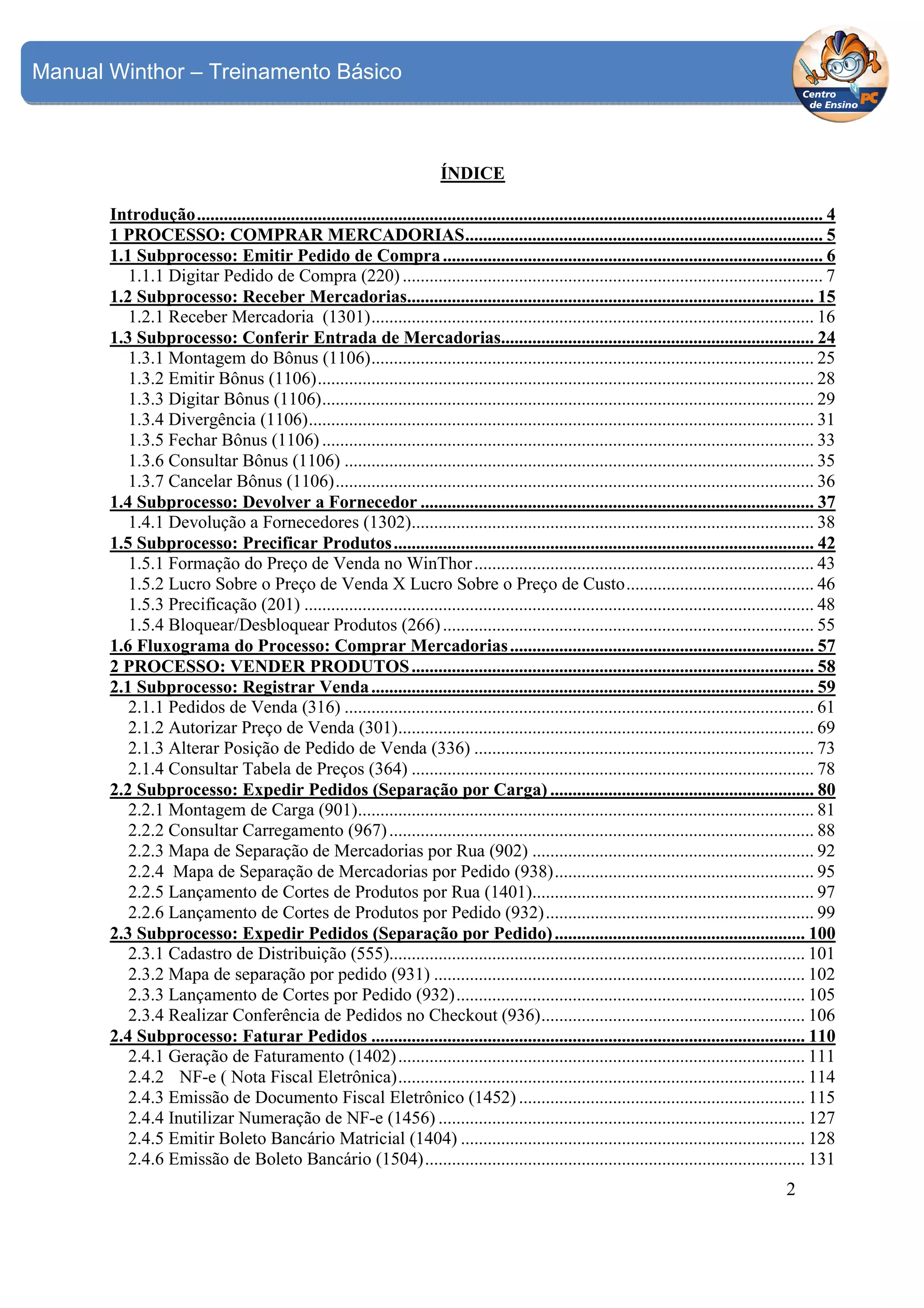 Apostila winthor básico | PDF