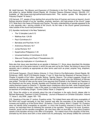 Apostles/Evangelists of the First Three Centuries as Exemplars for ...