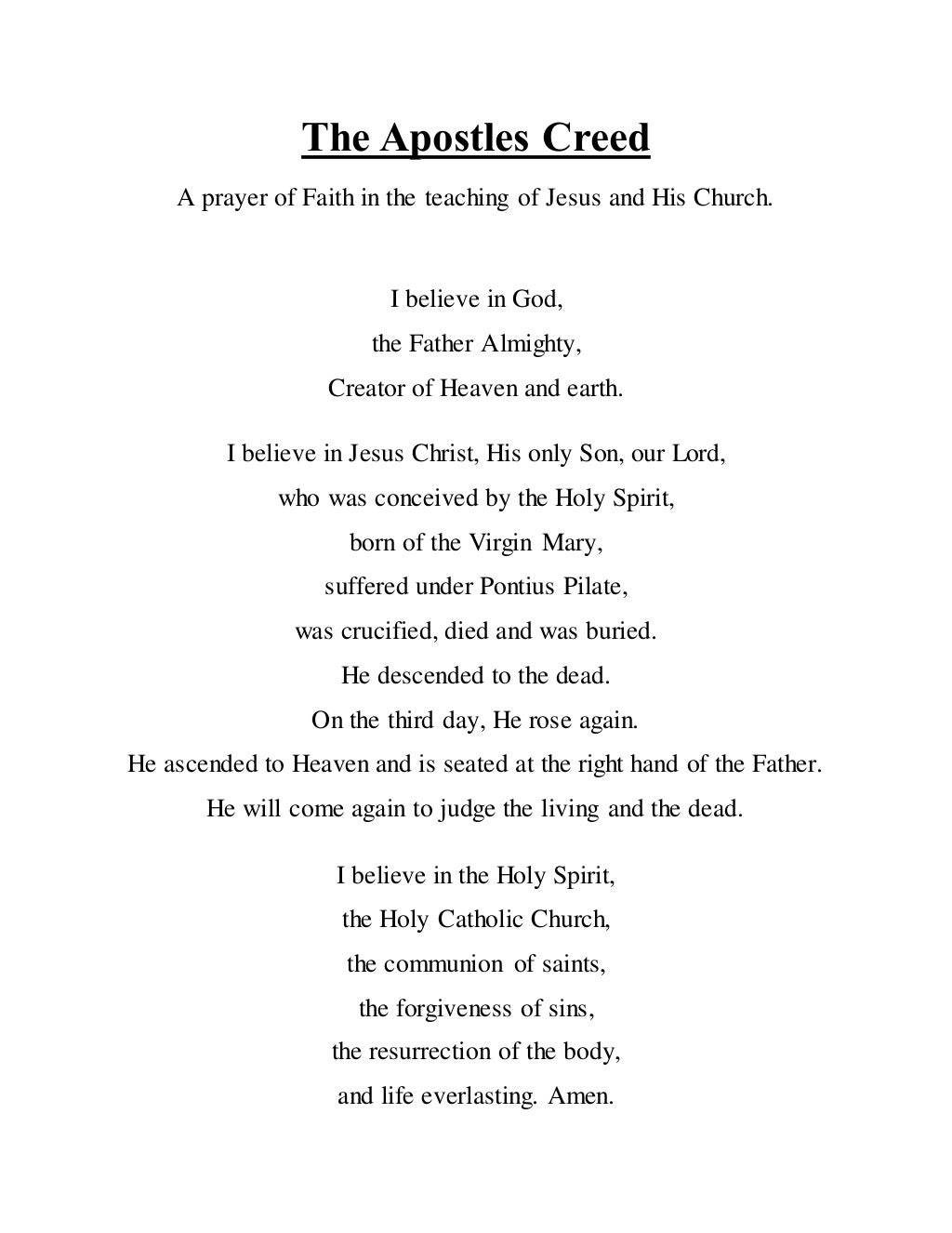 Apostles creed