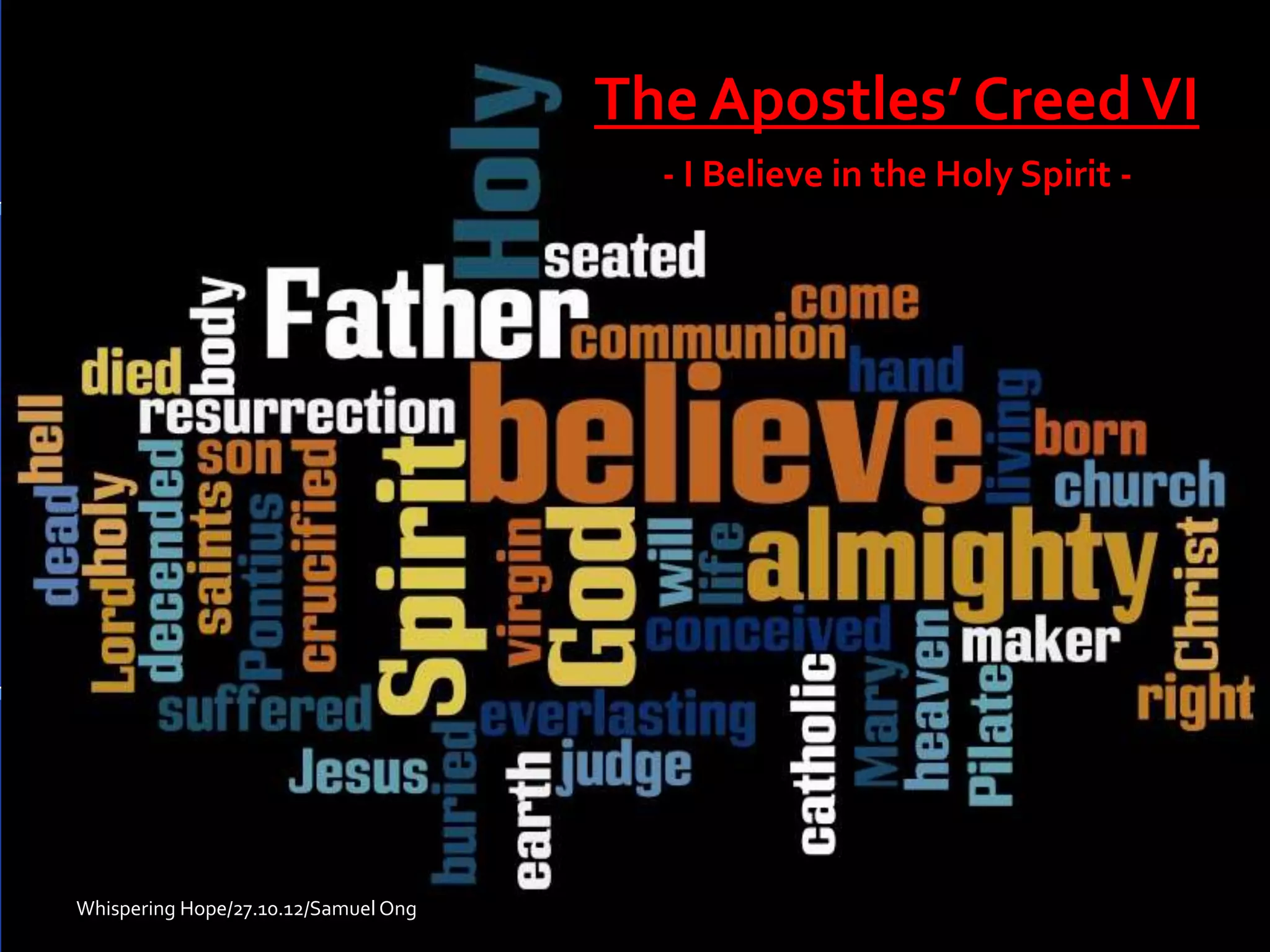 Apostle's creed holy spirit | PPT
