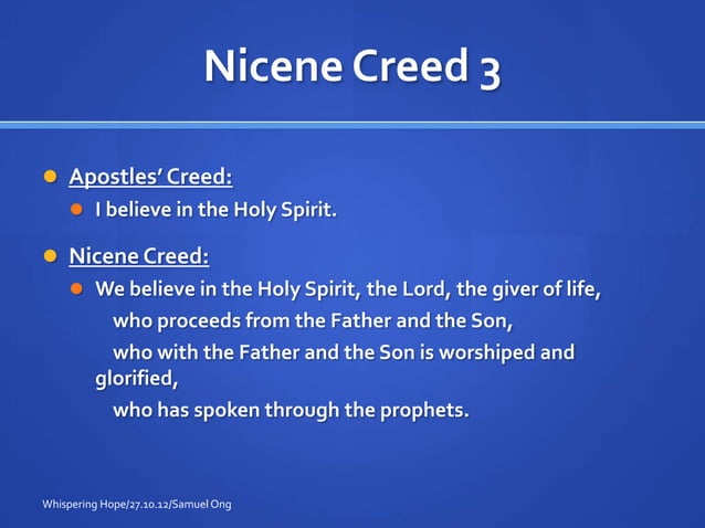 Apostle's creed holy spirit | PPT