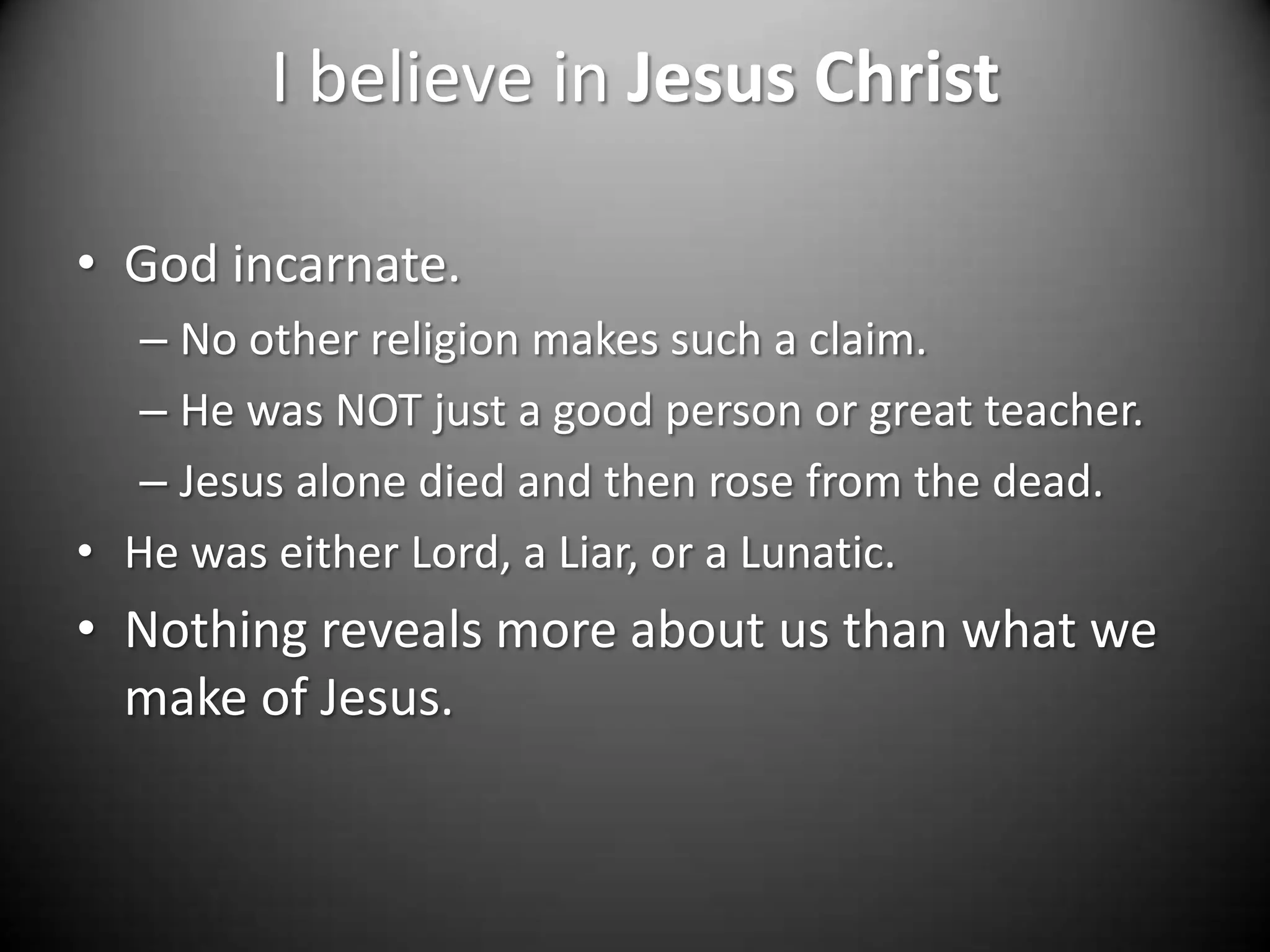 The Apostles' Creed Session Five -I Believe in Jesus Christ | PPTX