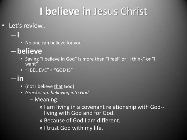 The Apostles' Creed Session Five -I Believe in Jesus Christ | PPTX