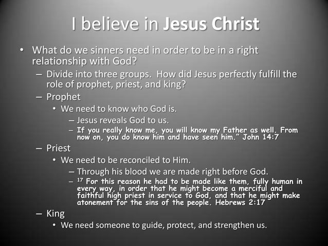 The Apostles' Creed Session Five -I Believe in Jesus Christ | PPTX