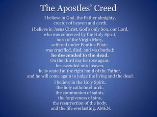 Apostles' Creed Session Nine -He Descended to the Dead | PPTX