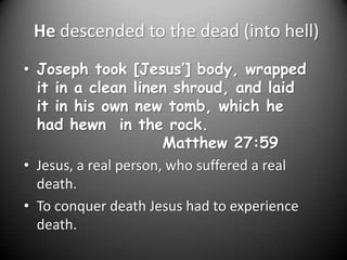 Apostles' Creed Session Nine -He Descended to the Dead | PPTX