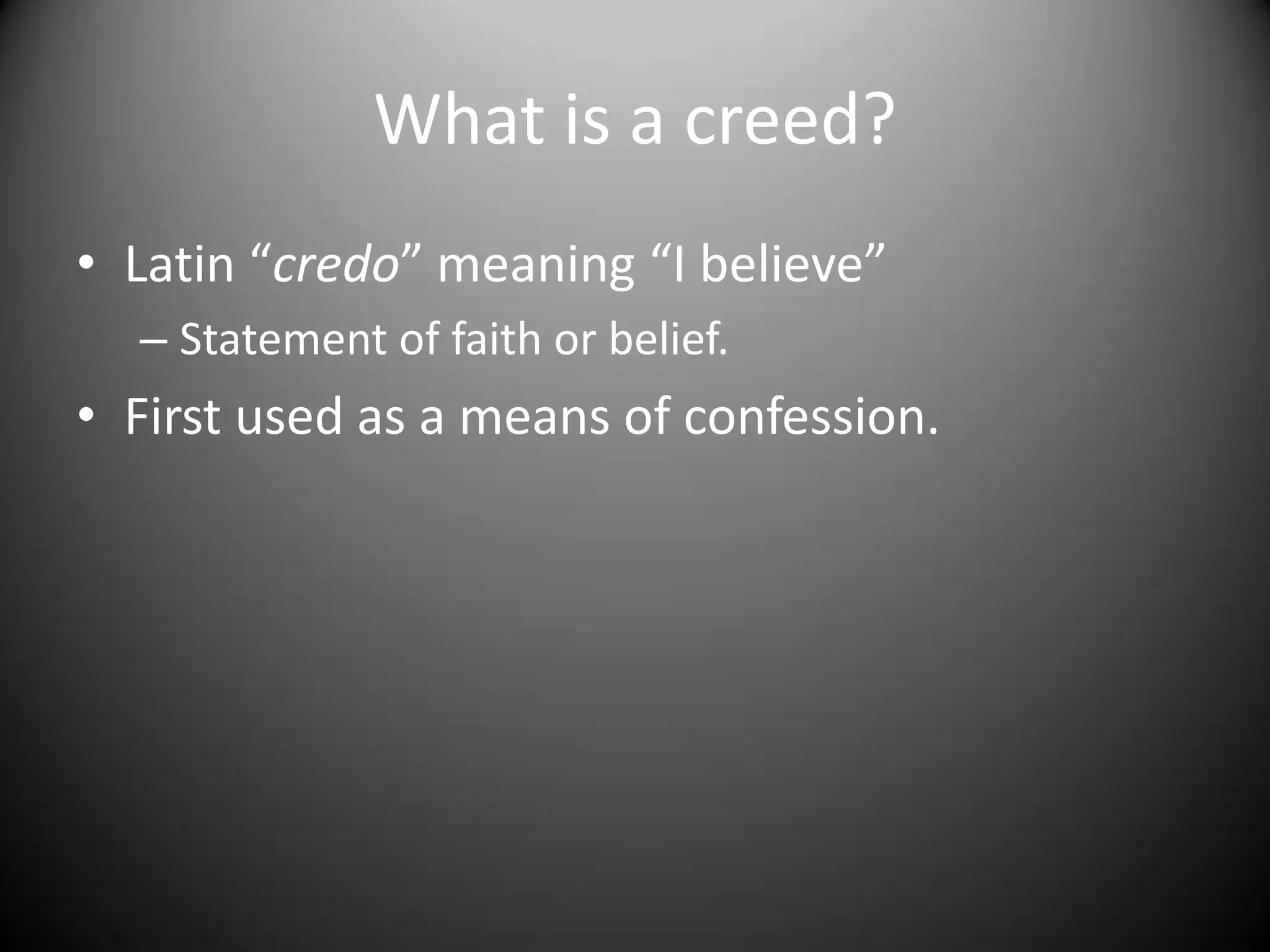 Apostles' Creed -Session One | PPTX