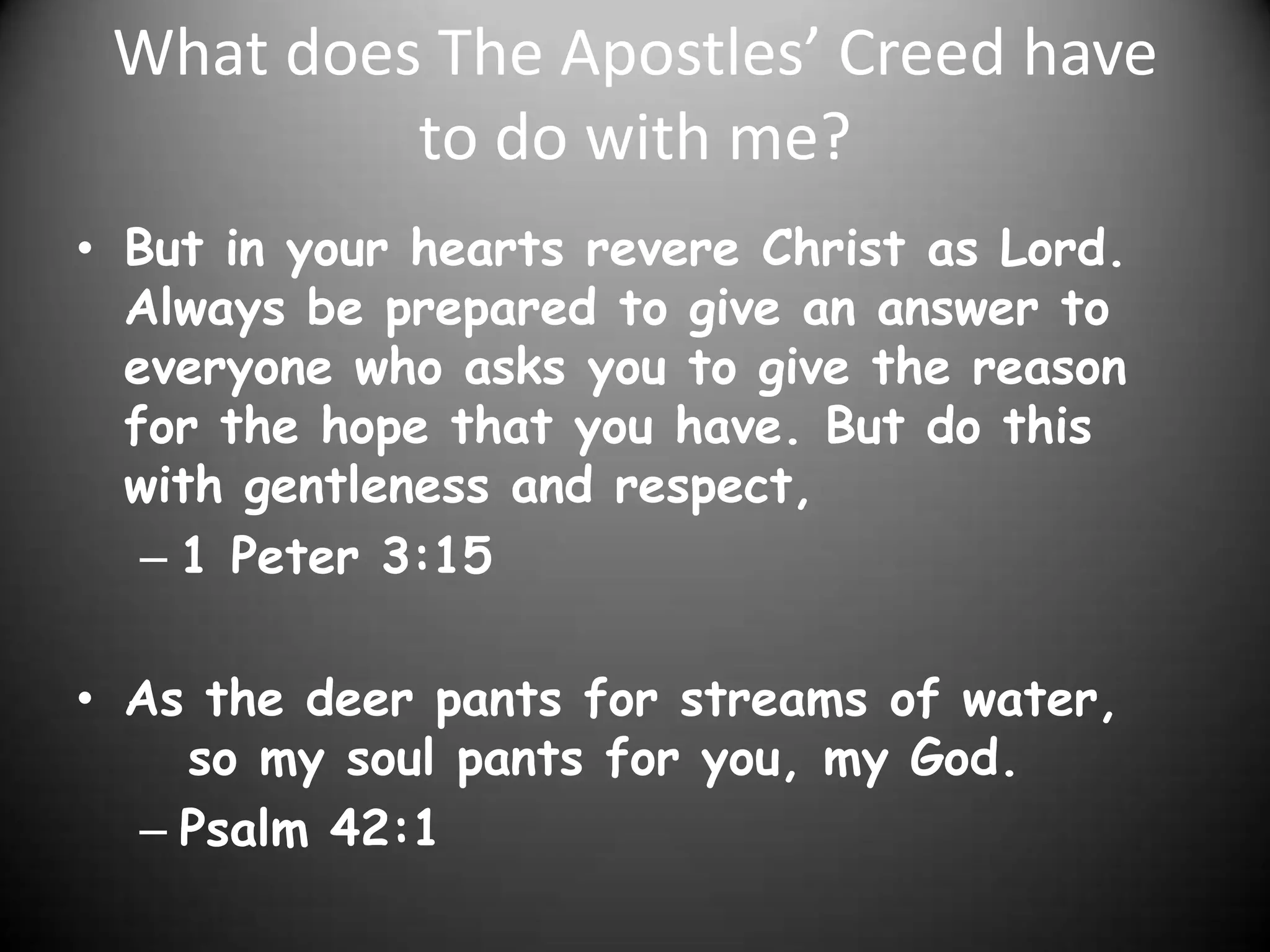 Apostles' Creed -Session One | PPTX