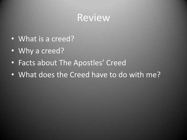 Apostles' Creed -Session One | PPT