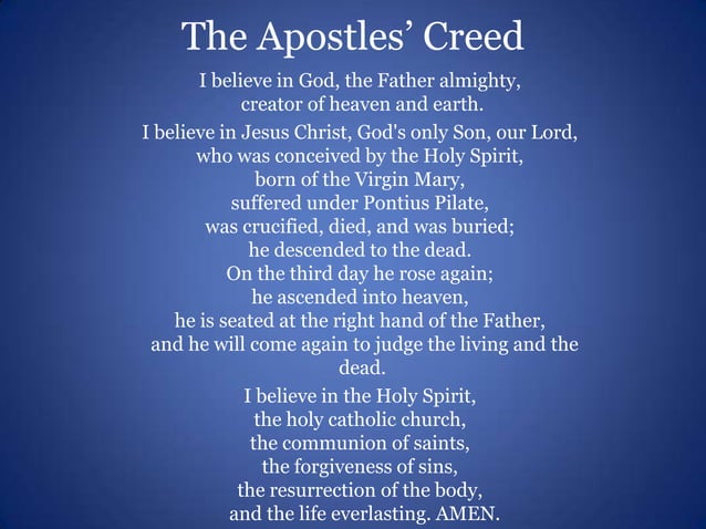 Apostles' Creed -Session One | PPT