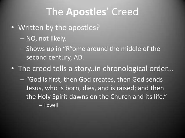 Apostles' Creed -Session One | PPT