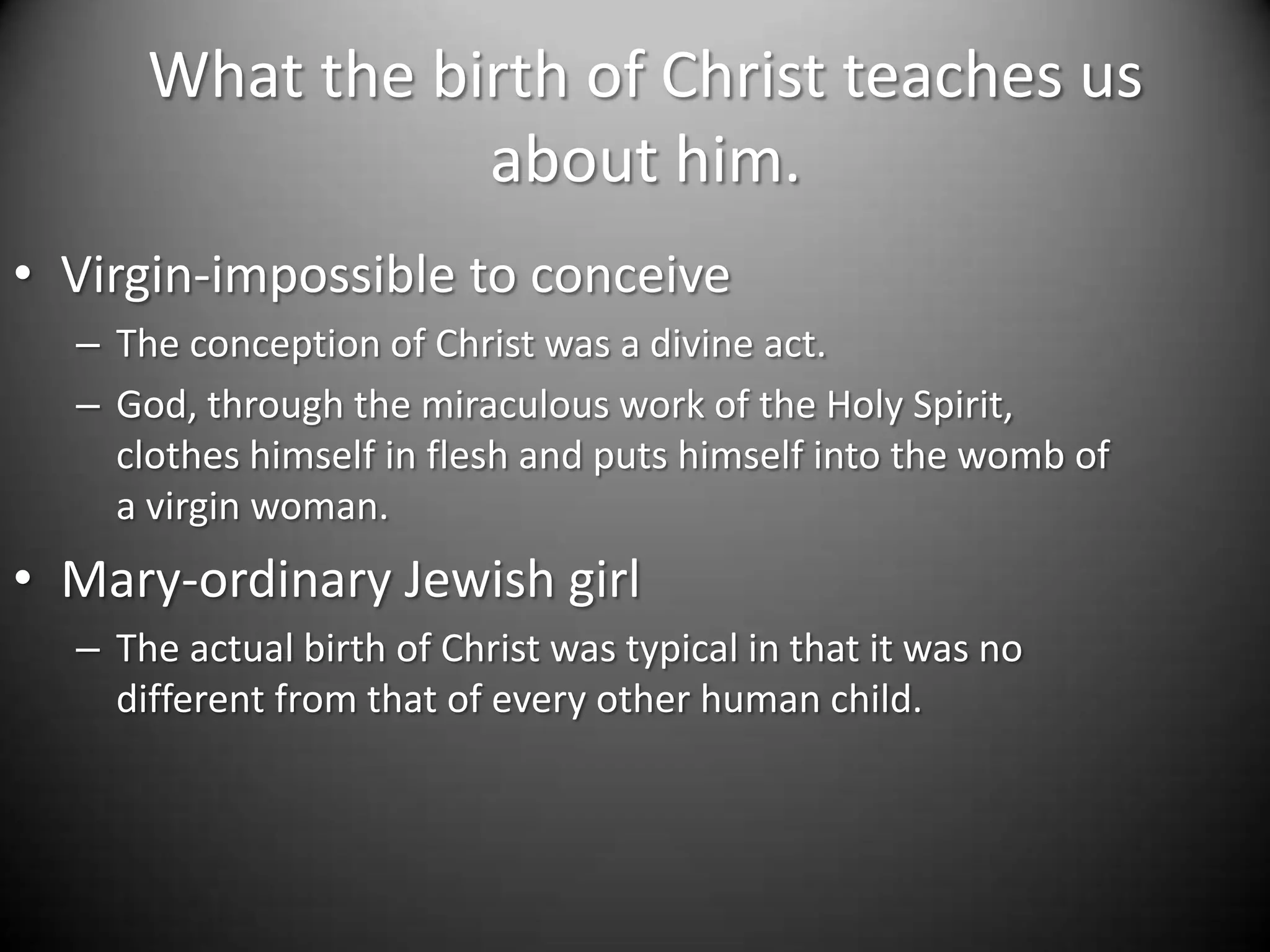 Apostles' Creed Session Seven -Conceived by the Holy Spirit, Born of ...
