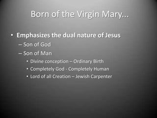 Apostles' Creed Session Seven -Conceived by the Holy Spirit, Born of ...