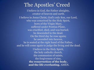 Apostles' Creed Session Sixteen -Resurrection of the Body, Life ...