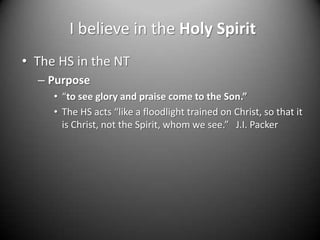 Apostles' Creed Session Thirteen -I Believe in the Holy Spirit | PPTX