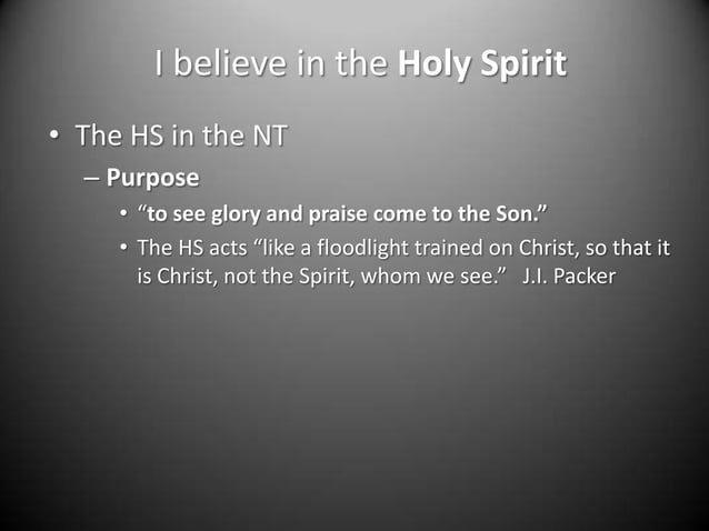 Apostles' Creed Session Thirteen -I Believe in the Holy Spirit | PPTX