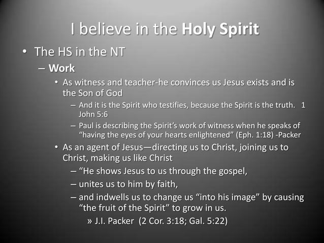 Apostles' Creed Session Thirteen -I Believe in the Holy Spirit | PPTX
