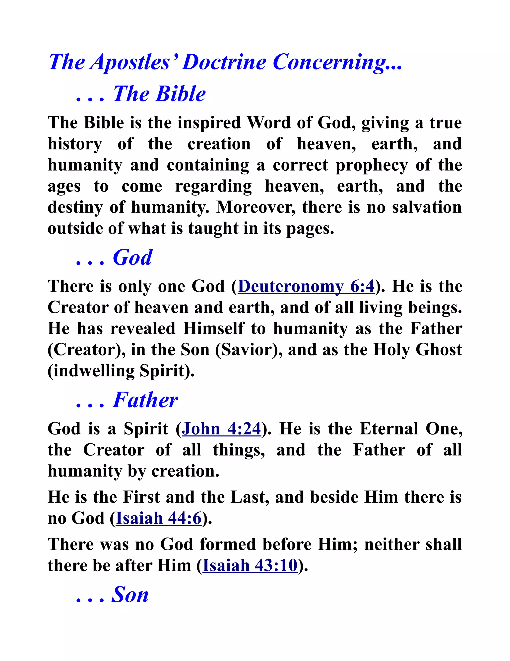 Apostles doctrine | PDF