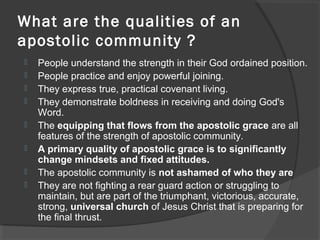 Apostolic community living | PPT