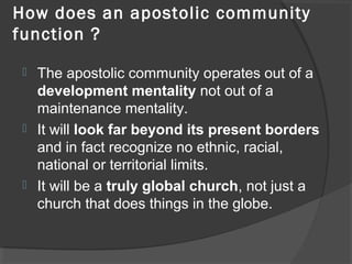 Apostolic community living | PPT