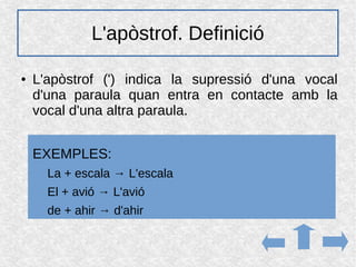 L'apòstrof i la contracció | ODP