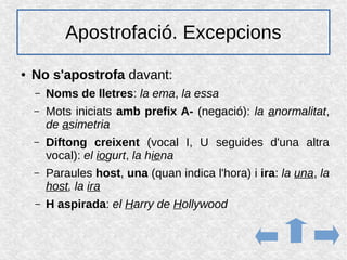 L'apòstrof i la contracció | ODP