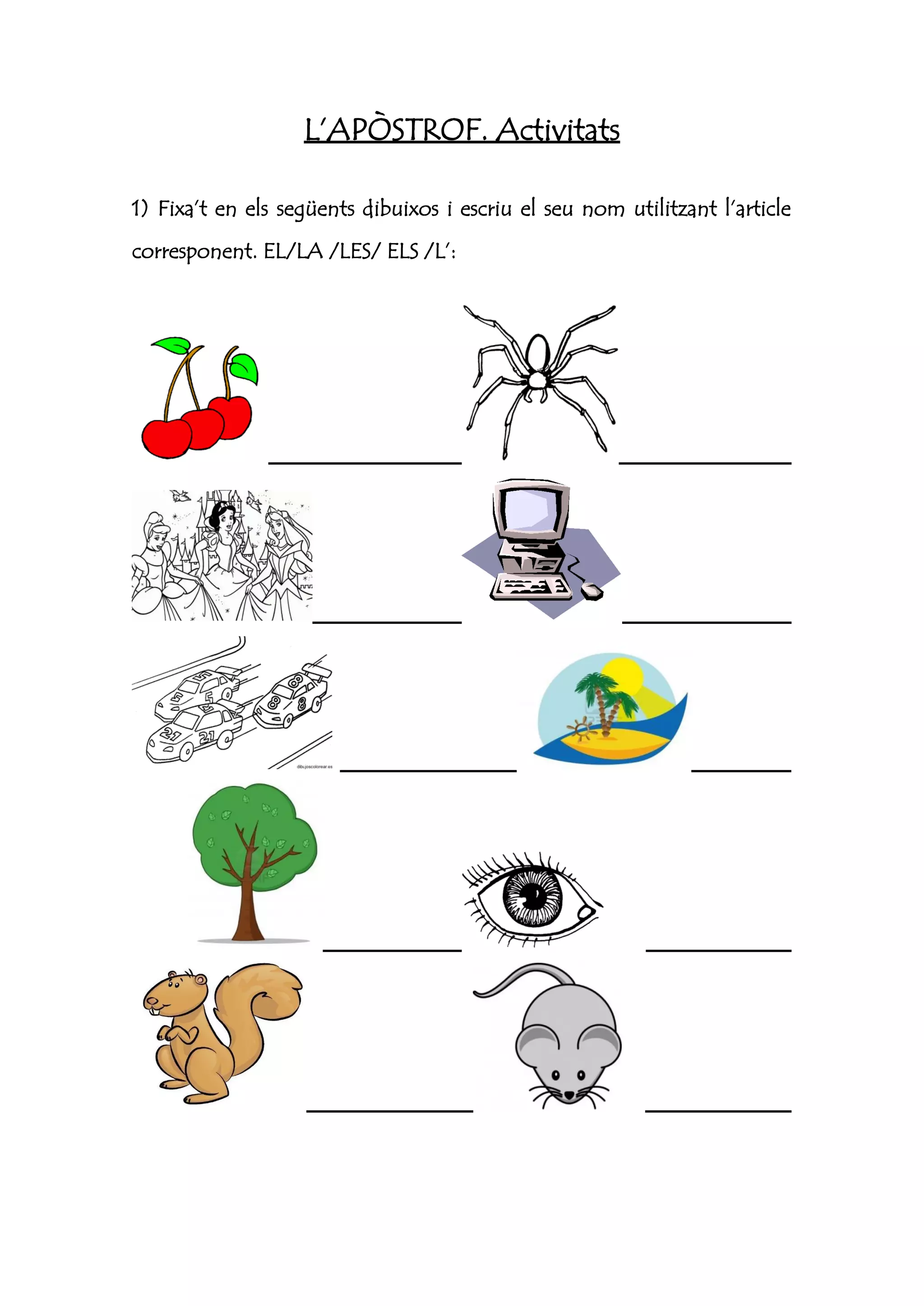Apostrof contraccio 4art 5e primaria | PDF