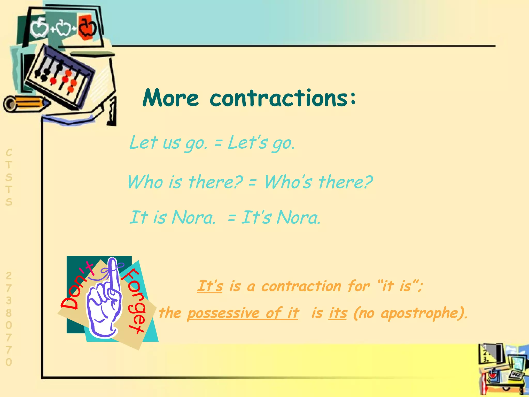 grammar, apostrophe | PPS