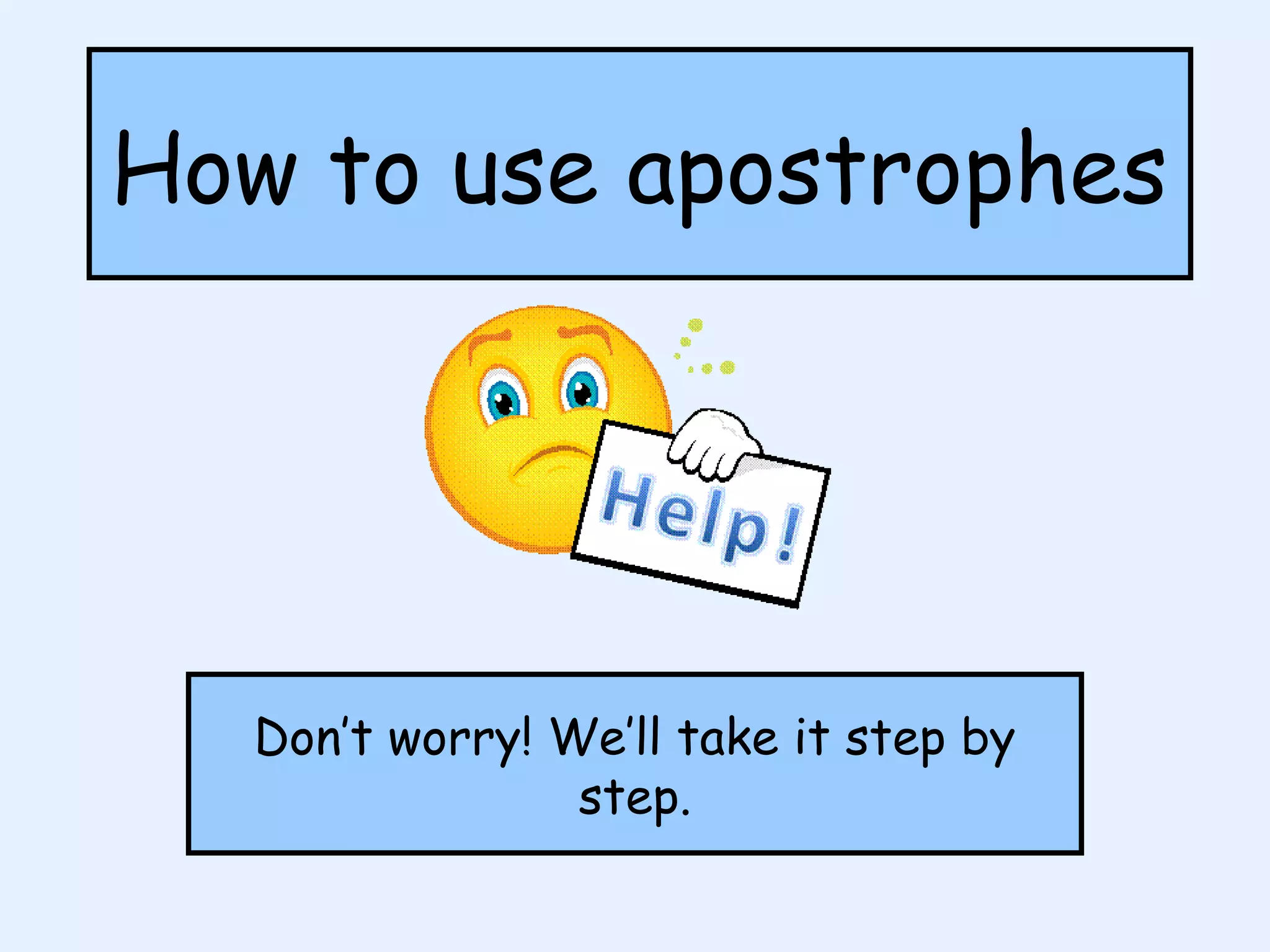 Apostrophe- omission and possession | PPT