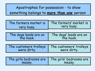 Apostrophe- omission and possession | PPT