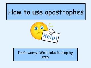 Apostrophe- omission and possession | PPT