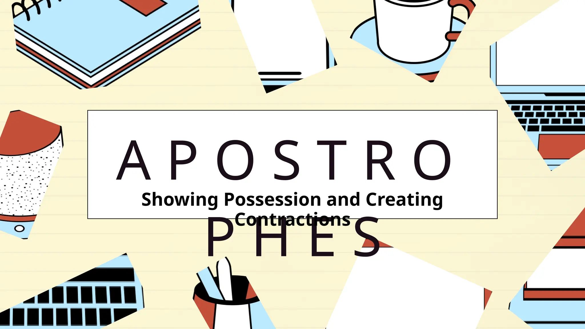 Apostrophe Rules Education Presentation in Orange and Blue Sketch Style ...