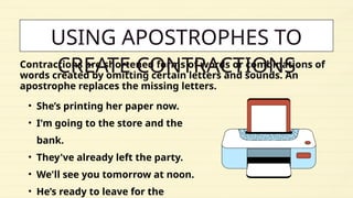 Apostrophe Rules Education Presentation in Orange and Blue Sketch Style ...