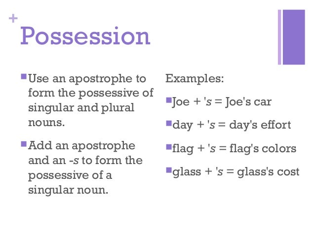 Singular Possessive Apostrophe