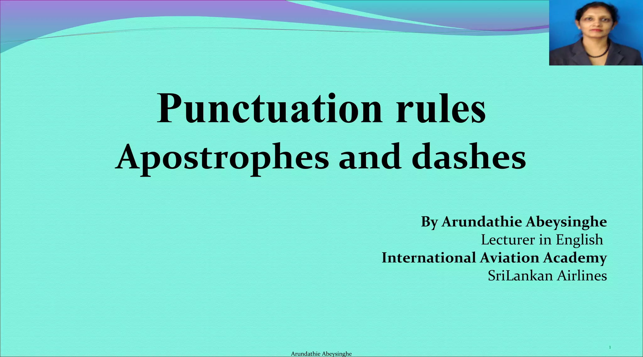 Apostrophes and Dashes | PPT