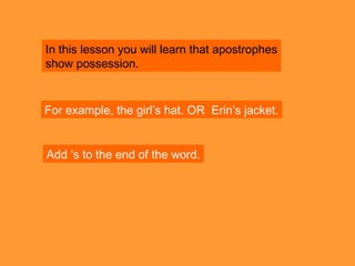 Apostrophes possession | PPT