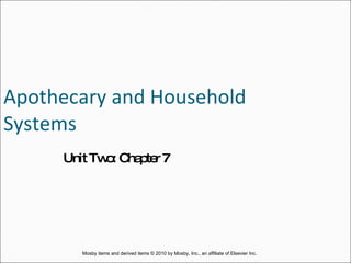 Apothecary And Household Systems | PPT