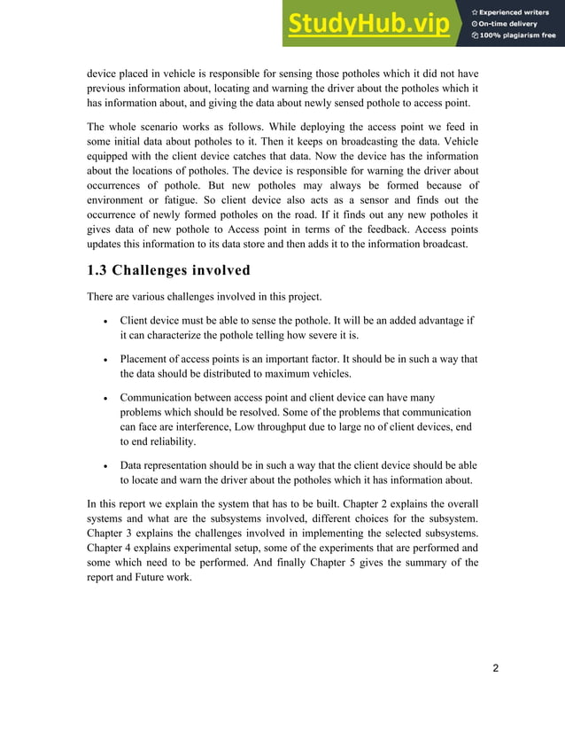 A Pothole Detection System M. Tech Project Report II Nd Stage | PDF ...